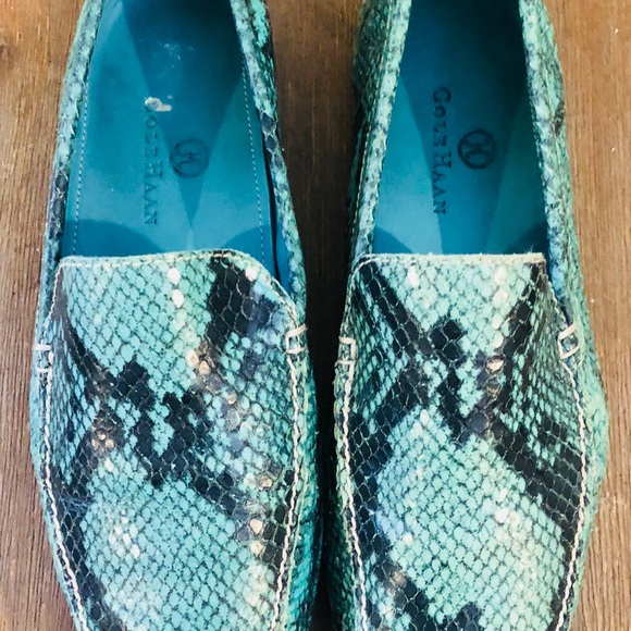 Cole Haan | Shoes | Cole Haan Turquoise Python Print Loafers | Poshmark